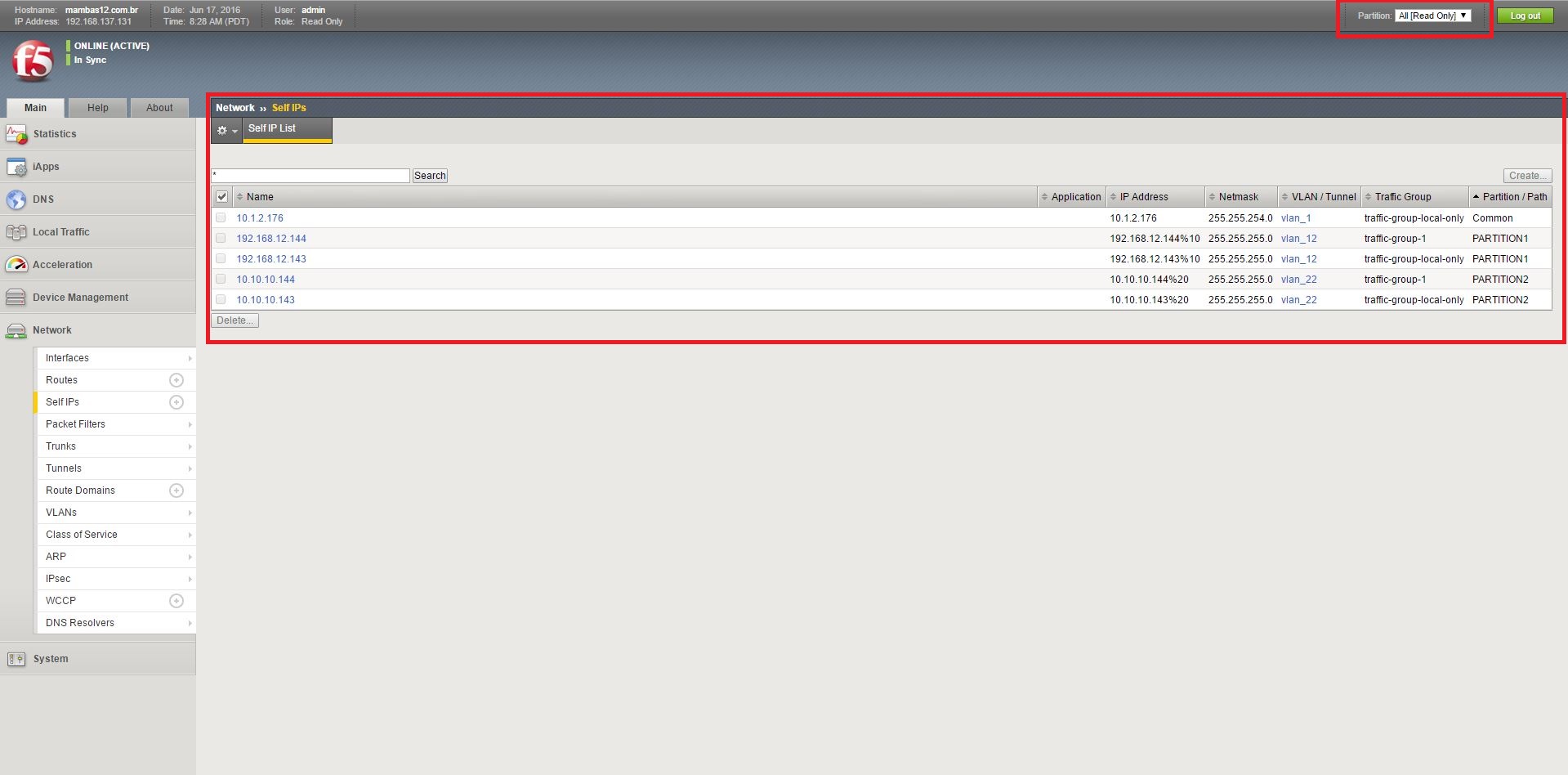 Route Domain com Partition em Cluster - Agility